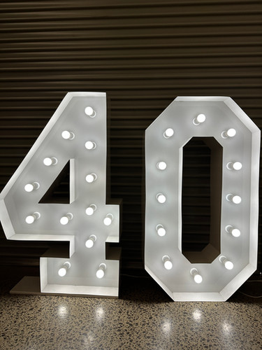 40 Light Up Numbers | Geelong Party Hire