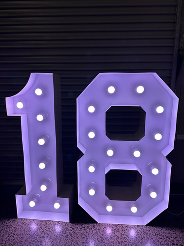 18 Light Up Numbers | Geelong Party Hire