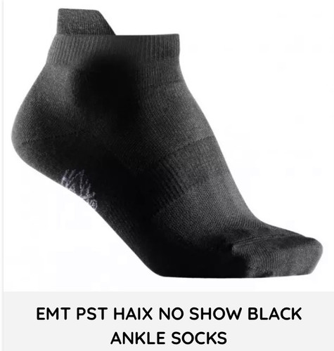 MENS HAIX EMT NO SHOW BLACK WORK SOCKS | GCEMS