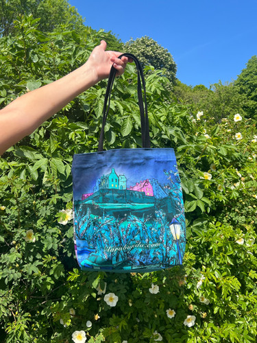 Victoria Street & Edinburgh Castle Cotton tote bag | Clarabunda