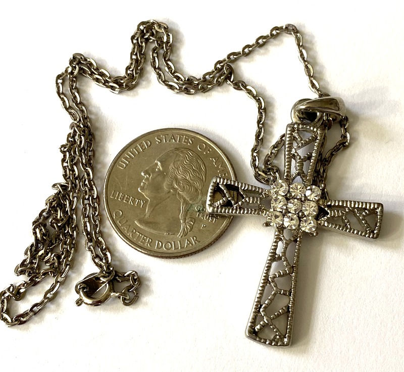 Vintage Christian Jewelry | Cross & Crucifix | Rhinestone Cross ...