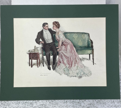 Antique Lithograph, Will Grefe Art, 1909, Romance, The Leap Year ...