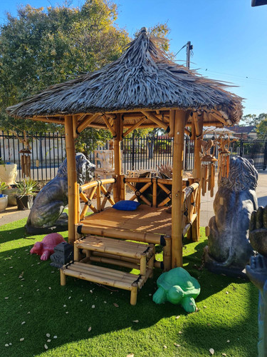 Bali hut 2.5x2.5 meter roof size, with sides and floor | Prime Liquidators