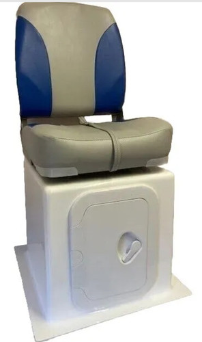 Blue / Grey Seat and GRP Seat Storage Box, Hatch & 360° Swivel | One ...