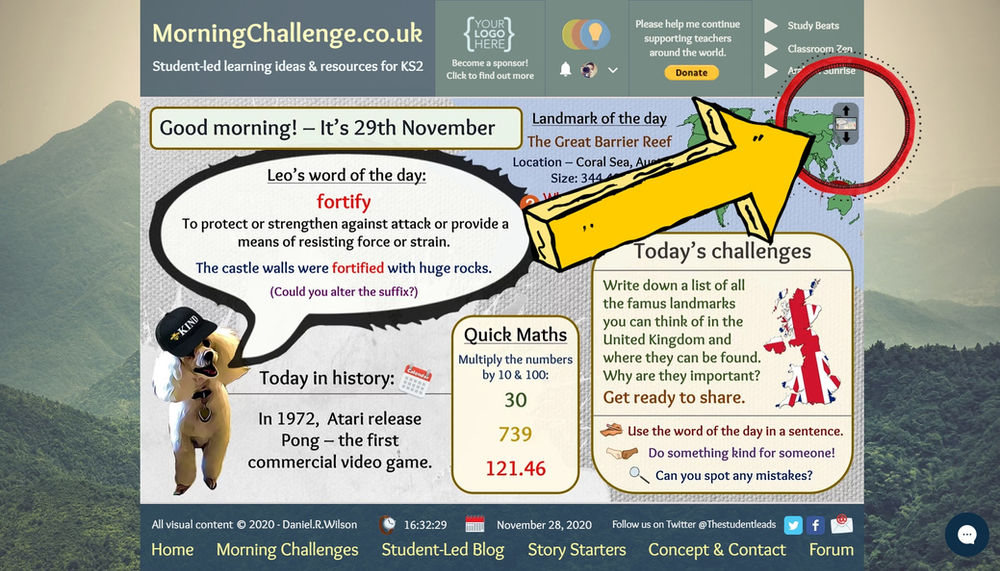 Morning Challenge goes Full-Screen!