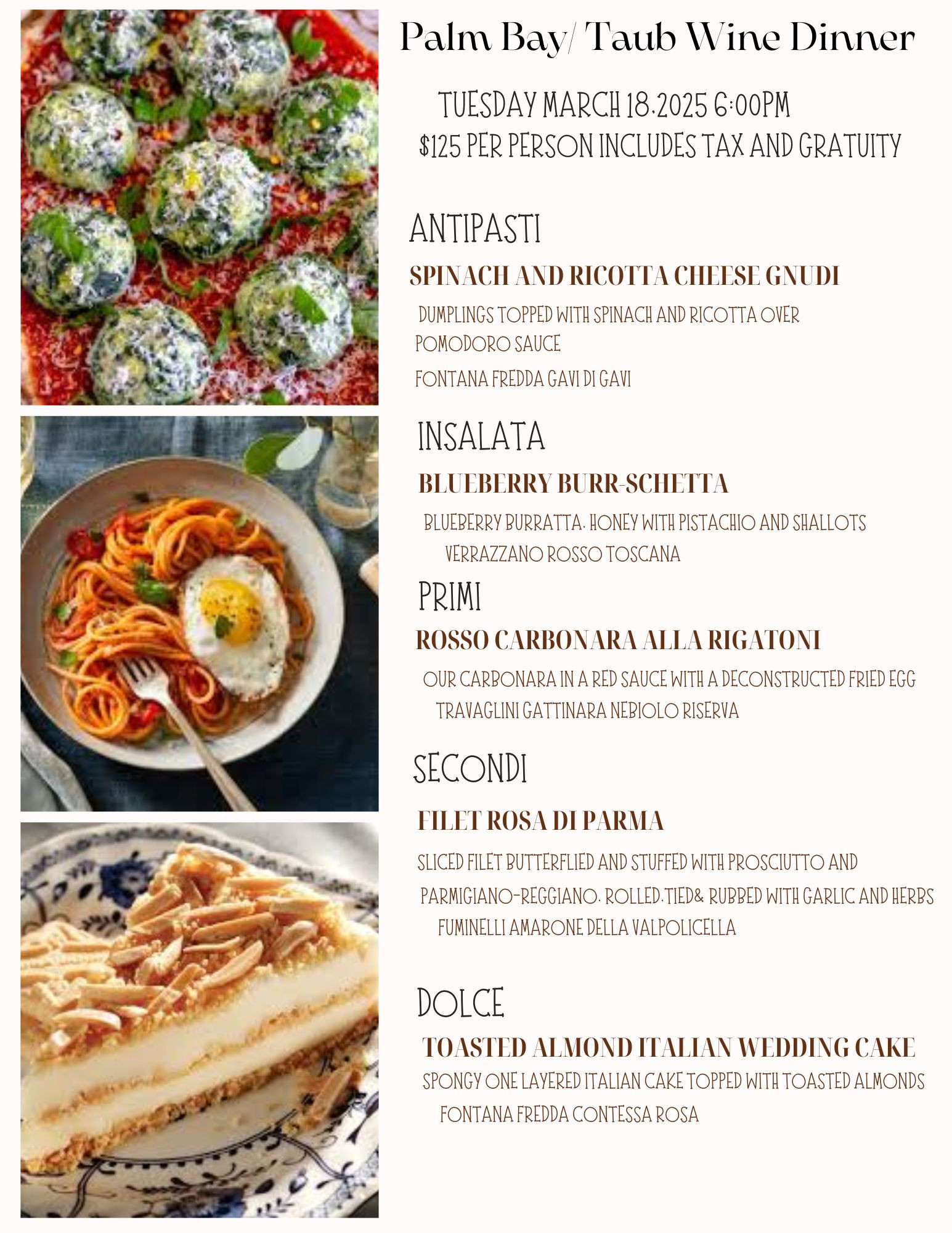Palm Bay / Taub Wine Dinner | Alessia's