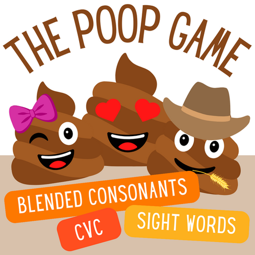 POOP Game - Blended Consonants, CVC, and Sight Words | All the Write Colors