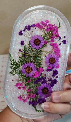 7 1/2 x 4 inches Custom Resin Tray Made Using YOUR Flower Petals ...