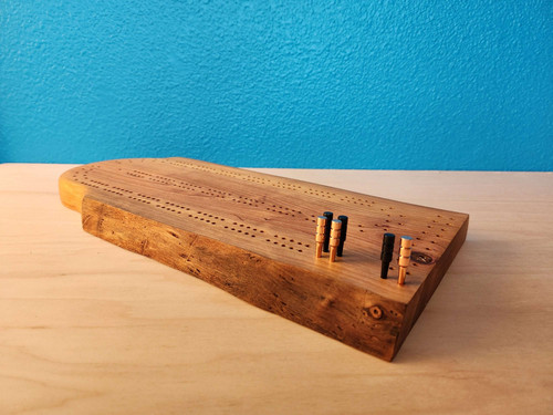 Scrolling Live Edge Cribbage Board | Crafts By Effie