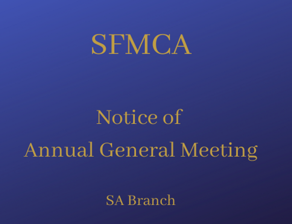 Nomination forms due 23rd August for SA AGM