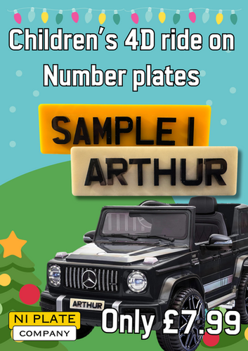 Children’s Ride-On Number Plates | Custom Plates for Kids' Cars | NI ...