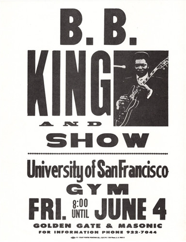 B.B. King University of San Francisco 1971 Boxing-Style Concert Flyer ...