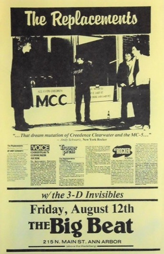 The Replacements Big Beat Ann Arbor, MI 1983 Concert Poster | Concert ...