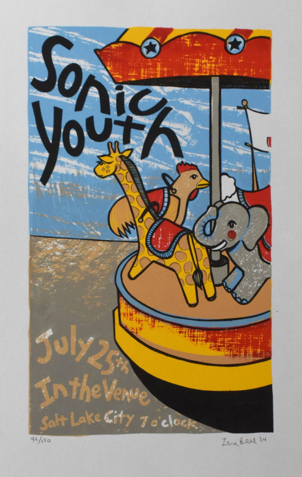 Sonic Youth Leia Bell Signed Numbered 2004 Silkscreen Concert Poster ...