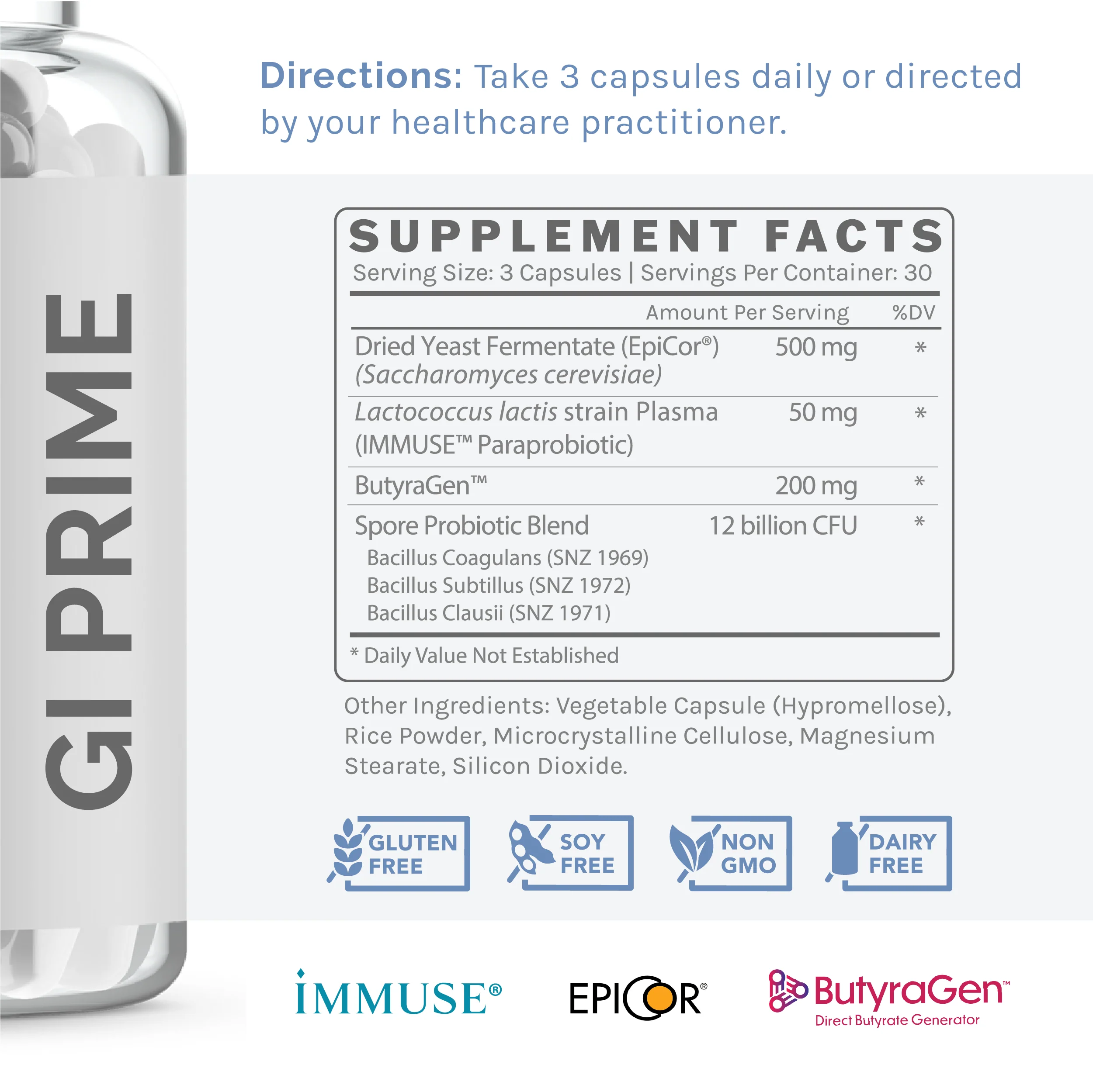 InfiniWell, GI Prime, Comprehensive Pre/Pro/Post Biotic Formula, 60 ...