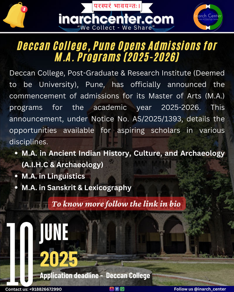 Deccan College, Pune Opens Admissions for M.A. Programs (2025-2026) | InArch Center