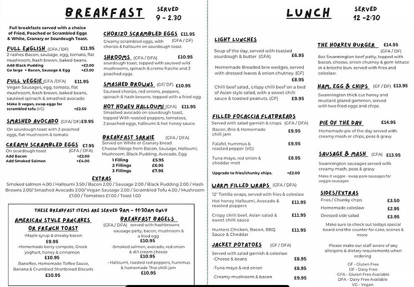 Menu | The Horkey Kitchen