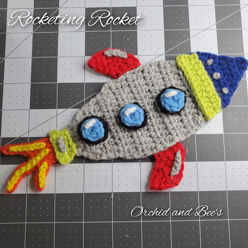 Rocketing Rocket Applique PDF Crochet Pattern | OrchidandBees