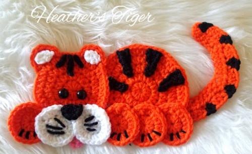 Heathers Tiger - Applique Crochet Pattern PDF | OrchidandBees