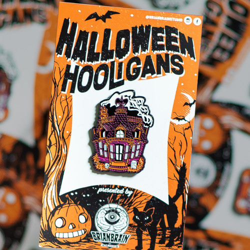 Haunted House Halloween Hooligan Enamel Pin | BrianBrain Studio
