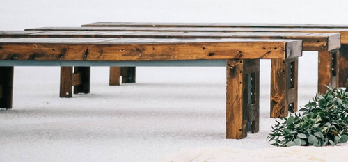 8ft Dark Wood Bench | rentals801.com