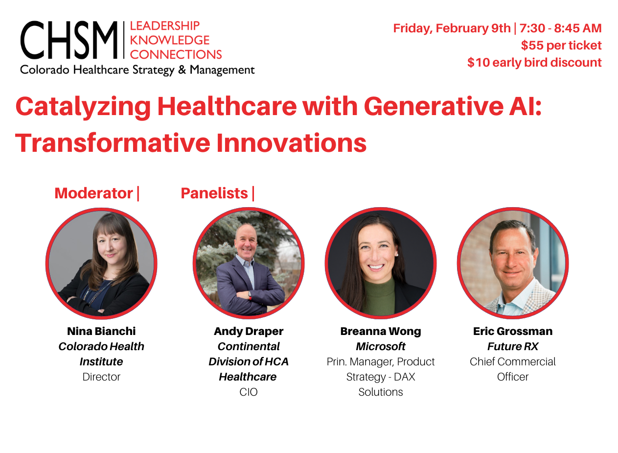 CHSM | February 9, 2024 | Catalyzing Healthcare with Generative AI ...