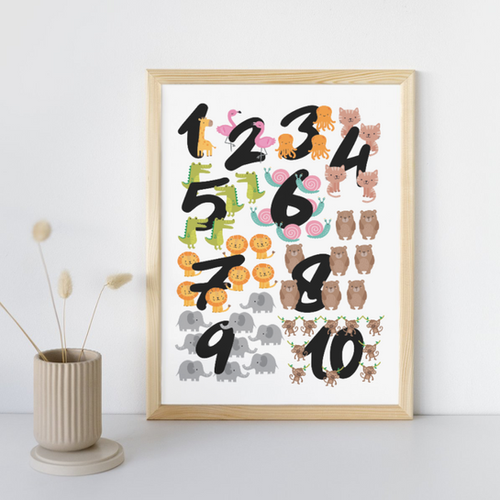 Animal Numbers Print | Little Bug