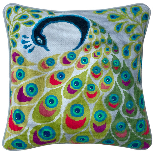 Painted Peacock Needlepoint Cushion Kit | Lenham Needlecraft