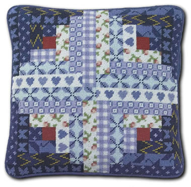 Log Cabin Needlepoint Cushion Kit | Lenham Needlecraft