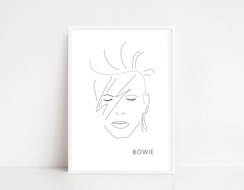 Iconic David Bowie Line Drawing Print | Digital Download | thememorymixshop