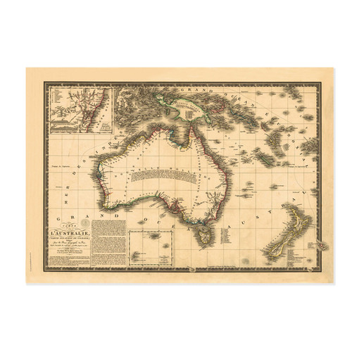L' Australie French published map of Australia 1826 # 08-006 | Tony ...