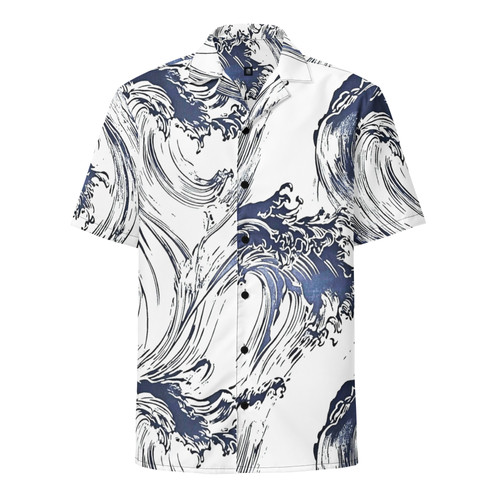 VovaNova Blue Waves Aloha shirt | Anita's Textiles Limited