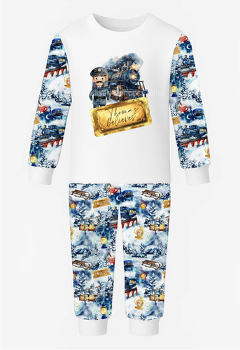 Polar express train Christmas pyjamas | personalisedprincess