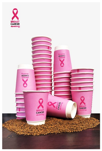 Breast Cancer Awareness 12oz Double Wall Disposable Hot Cup | AFM Ireland