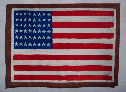 US American 48 Star Flag Leather Patch | Mysite
