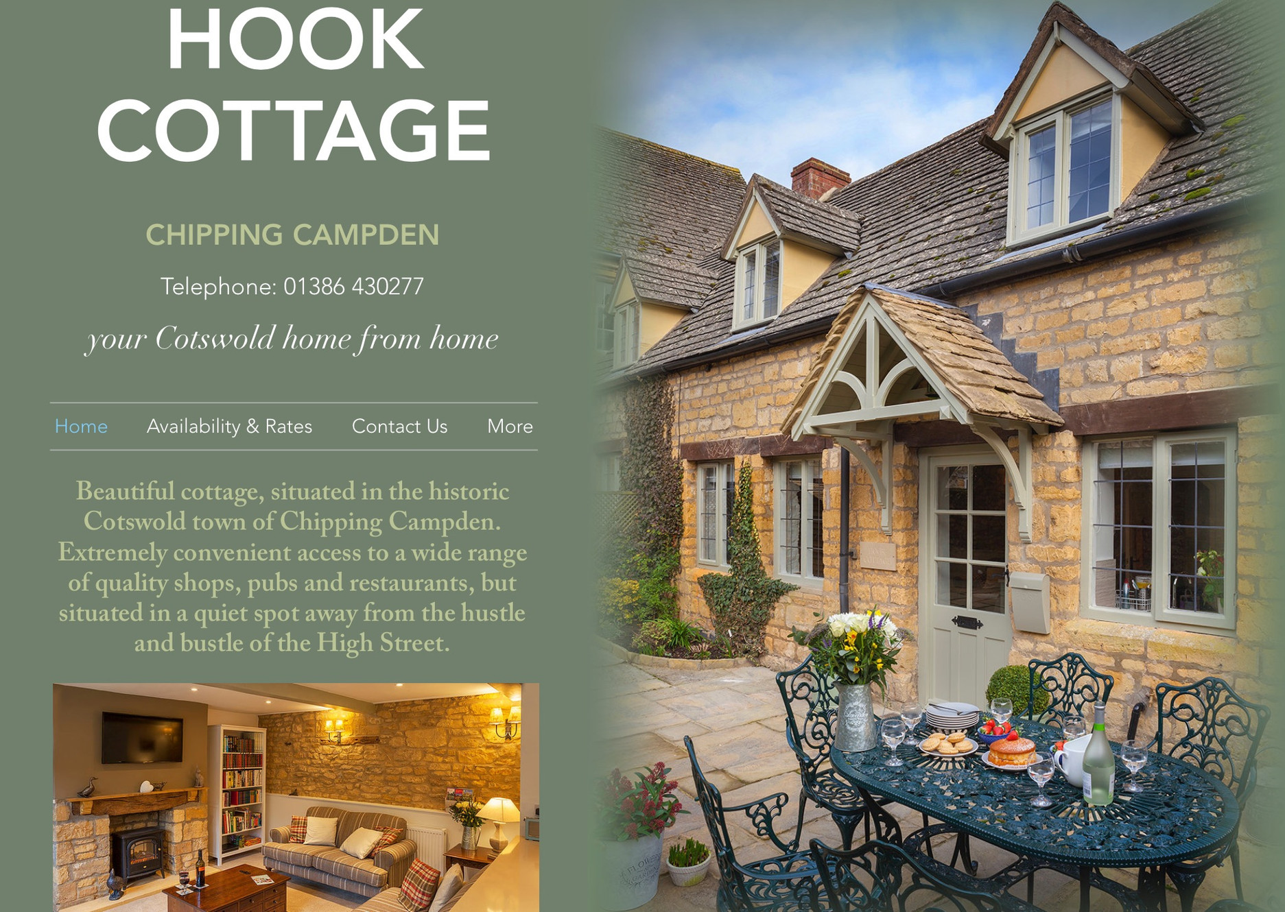 Hook Cottage holiday accommodation, Chipping Campden, Cotswolds