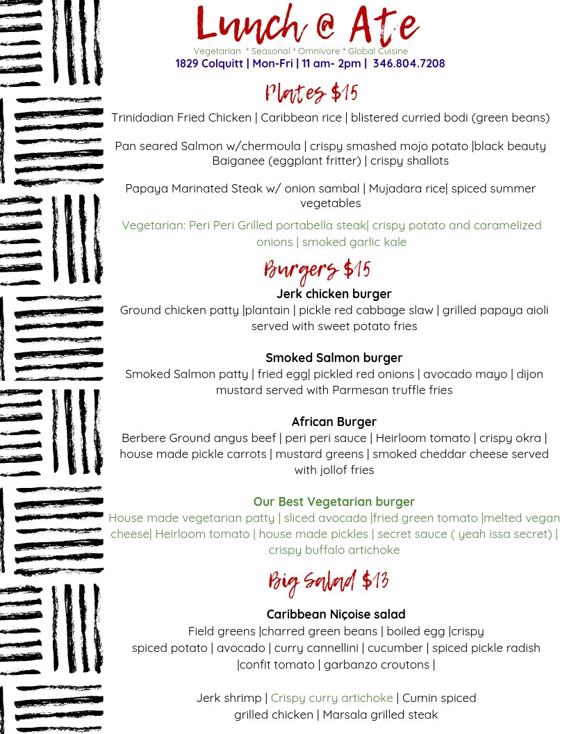 Lunch @ Ate Menu : 8.19 - 8.23