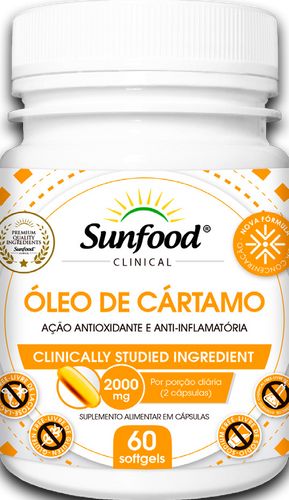 ÓLEO DE CARTAMO 2000MG 60 SOFTGELS SUNFOOD CLINICAL | Santo Vigor