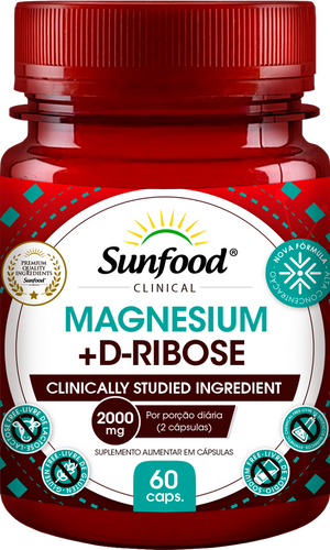 MAGNESIUM + D-RIBOSE 2000MG 60CAPS SUNFOOD CLINICAL | Santo Vigor