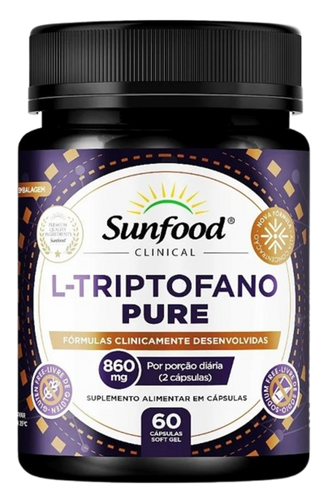 L-TRIPTOFANO PURE 860 MG 60 SOFGELS SUNFOOD CLINICAL | Santo Vigor