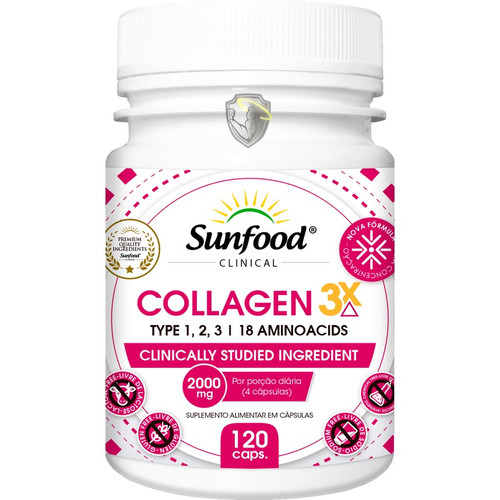 COLLAGEN 3X 120 CÁPSULAS SUNFOOD CLINICAL | Santo Vigor