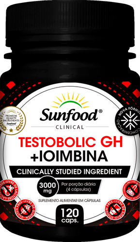 TESTOBOLIC GH + IOIMBINA 3000MG 120CAPS SUNFOOD CLINICAL | Santo Vigor