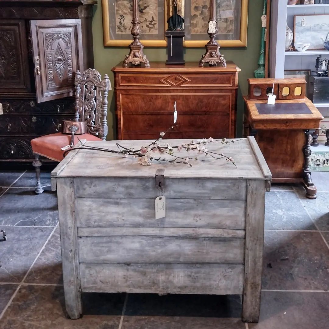 Antique Bohemian Beehive Painted Dowry Chest | Black Sheep Antiques