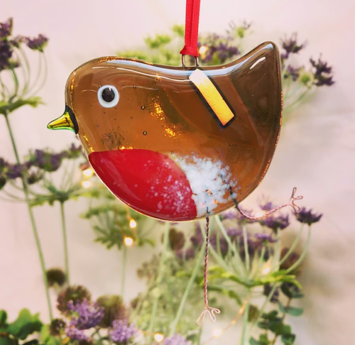 Fused Glass Robin | Becalmed