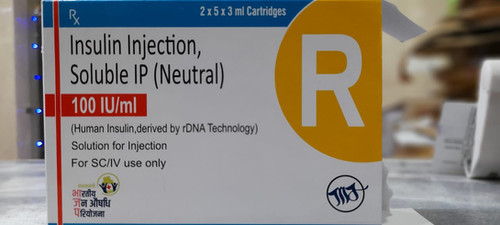 Insulin Regular (R DNA origin) injection 100iu/ml, 3 ml cartridge ,1 pc ...