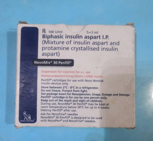 Biphasic insulin Aspart , 100iu/ml, 1 unit | API GENERIC PHARMACY