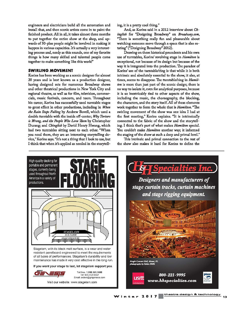 Hamilton's Turntable and Ring Stage