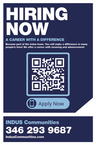 Now Hiring Sign- Spanish | Indus Communities