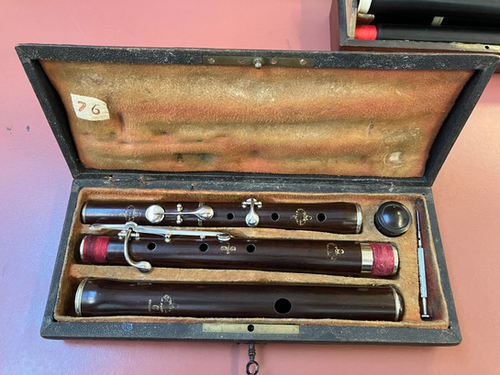 Original Antique 5-Key Flute from Frederic Godfroy (1860-1880); with ...