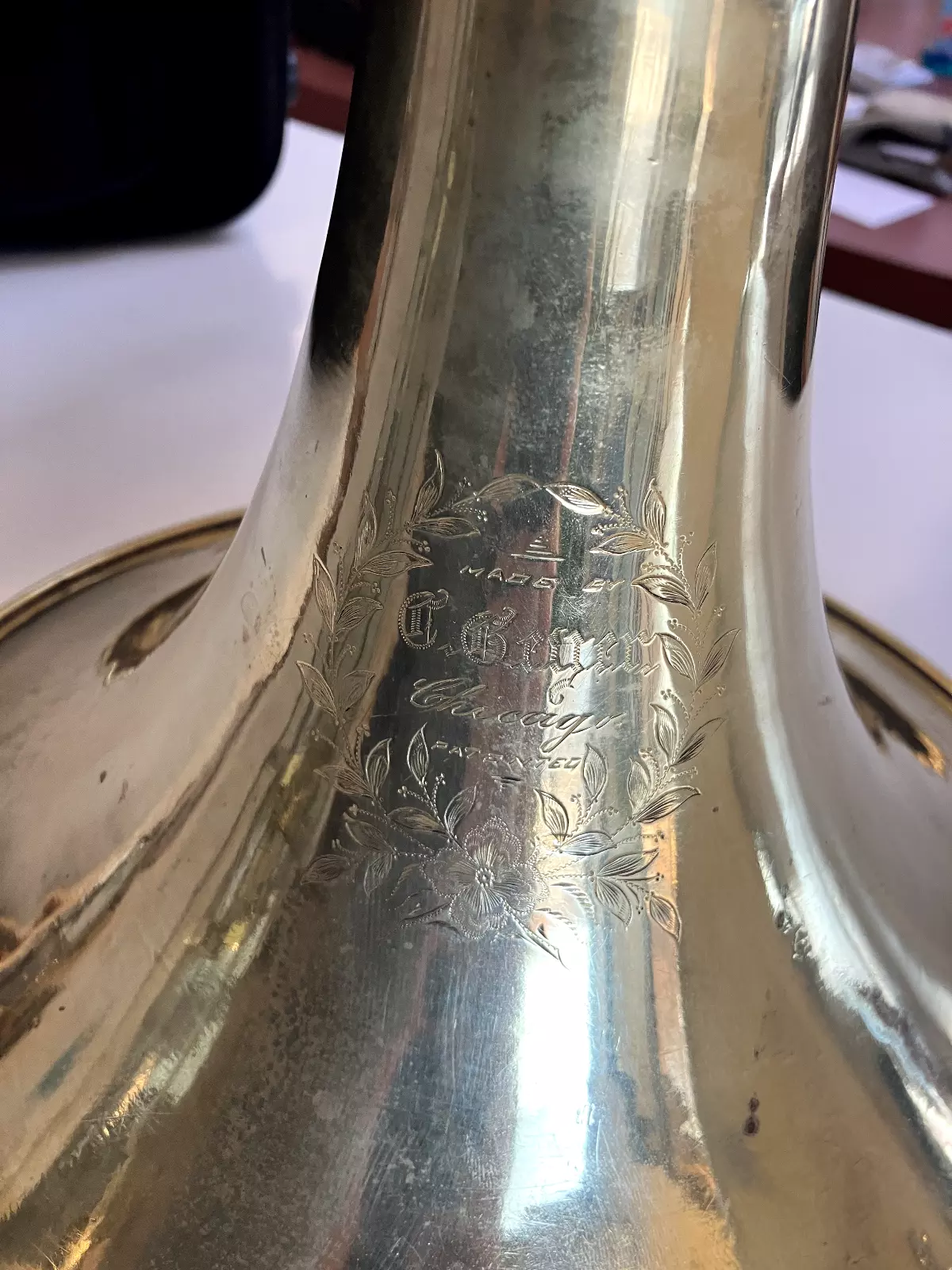Original Carl Geyer 5-Valve Single Bb French Horn, Rebuilt Valves; with ...